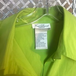 Fred David | Tops | Fred David Stretch Blouse Lime Green Women Top 4 ...